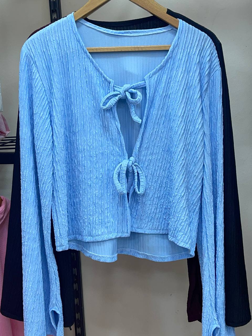 Crinkle Blouse - Baby Blue – Elle Desire